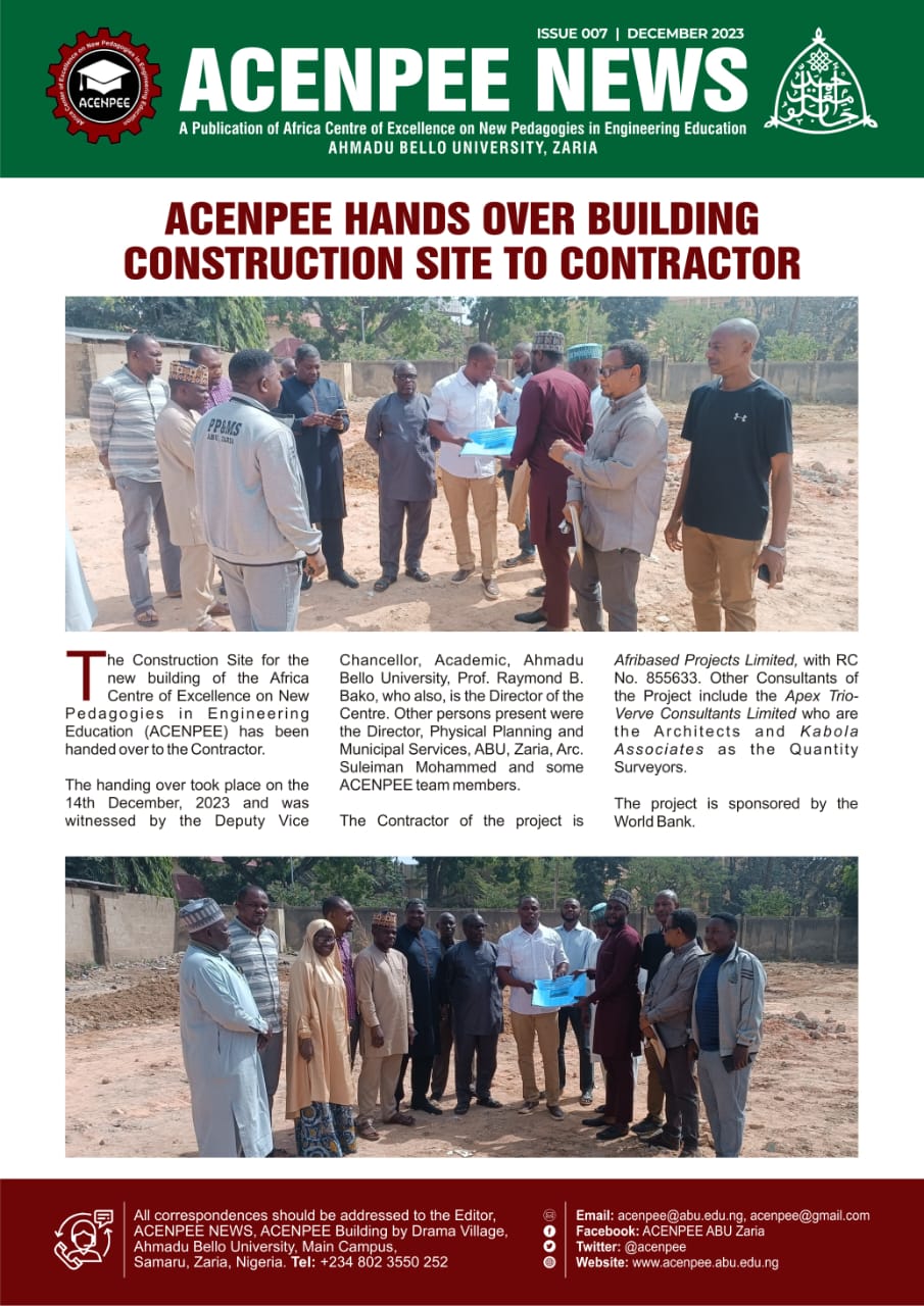 ACENPEE Hands over Building Construction site to Contractor - Ahmadu ...